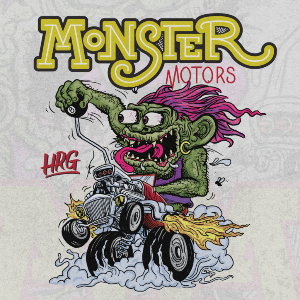 Monster Motors - Illustration & Logo Design - 80 Grit Studios